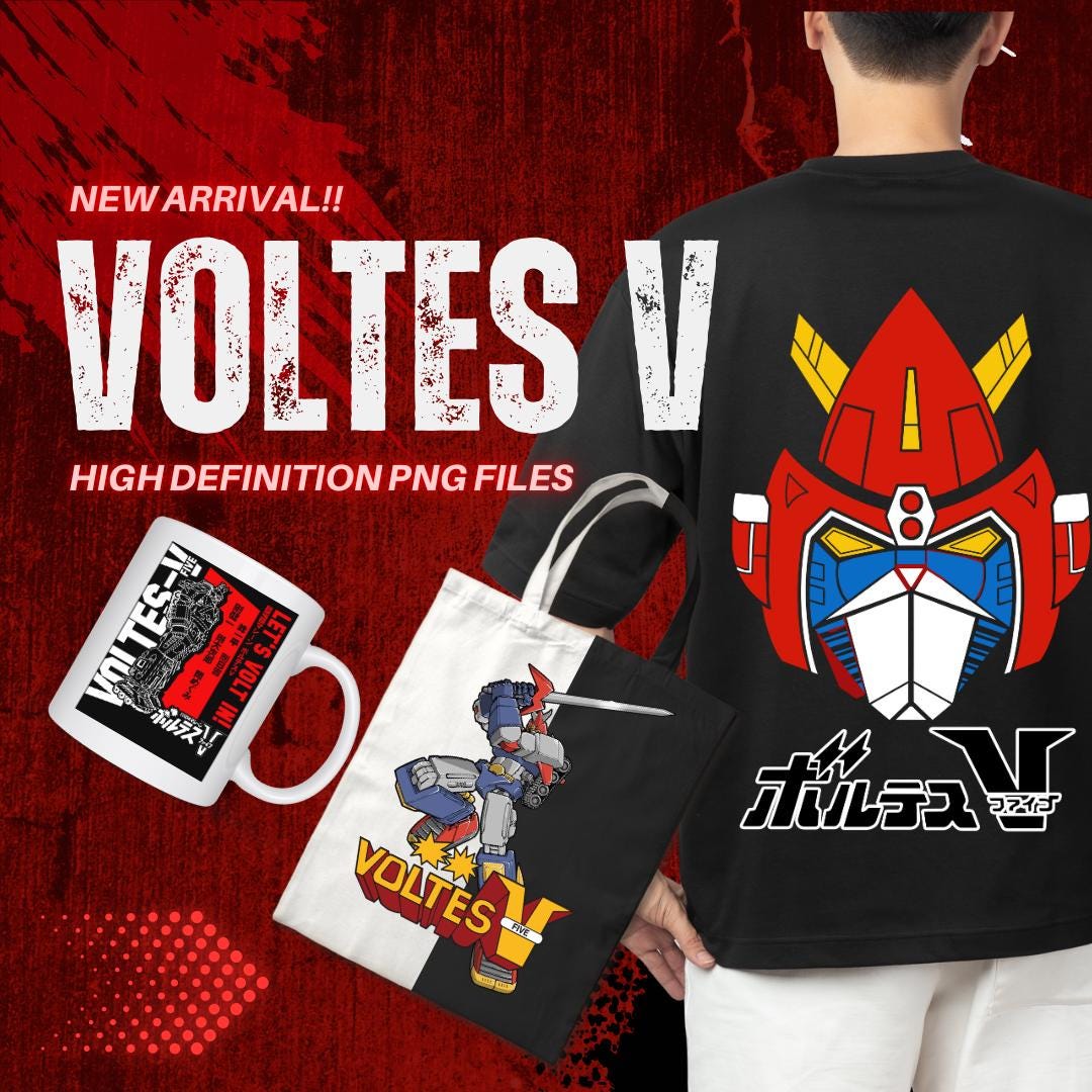 20 Premium Voltes V Shirt Design Template | Print on Demand | Png ...