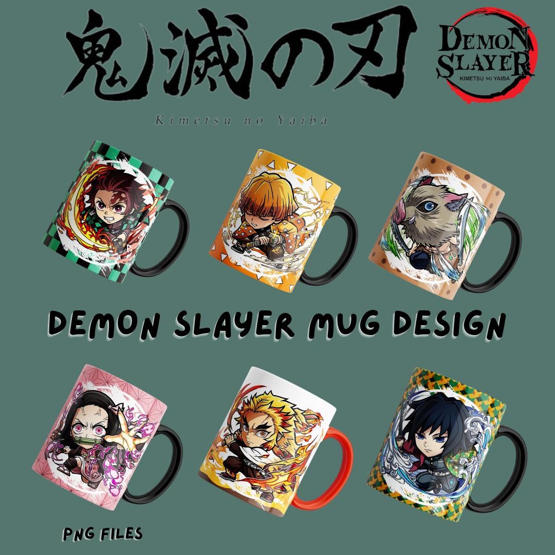 12 Demon Slayer Mug Template | Mugs, Demon Slayer PNG, Demon Slayer ...