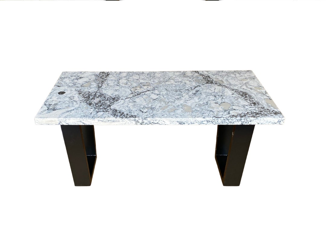 Storm Blanco Coffee Table, 100% Natural Stone, Iron Legs black or ...