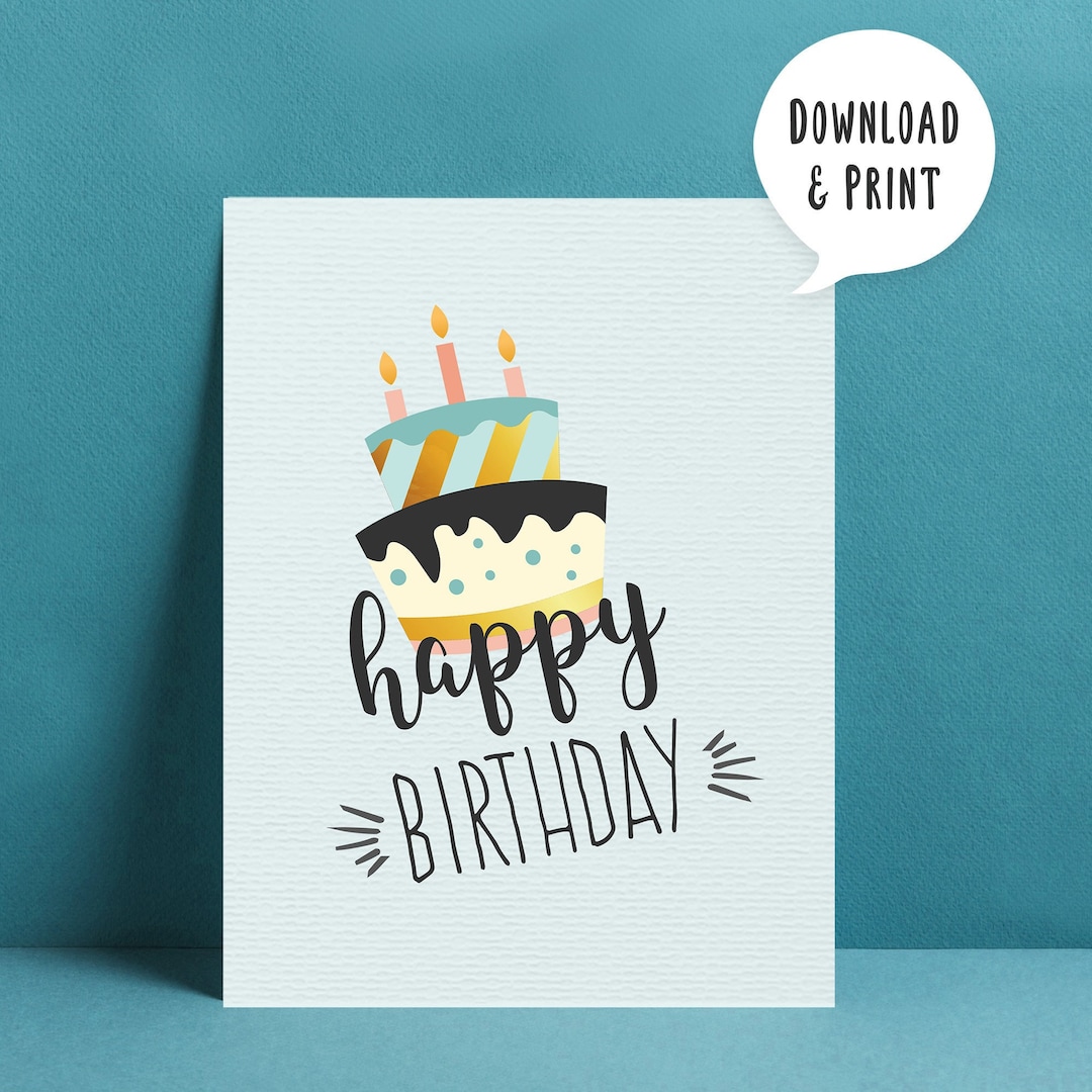 Printable Birthday Greeting Card Digital Birthday Cards - Etsy UK