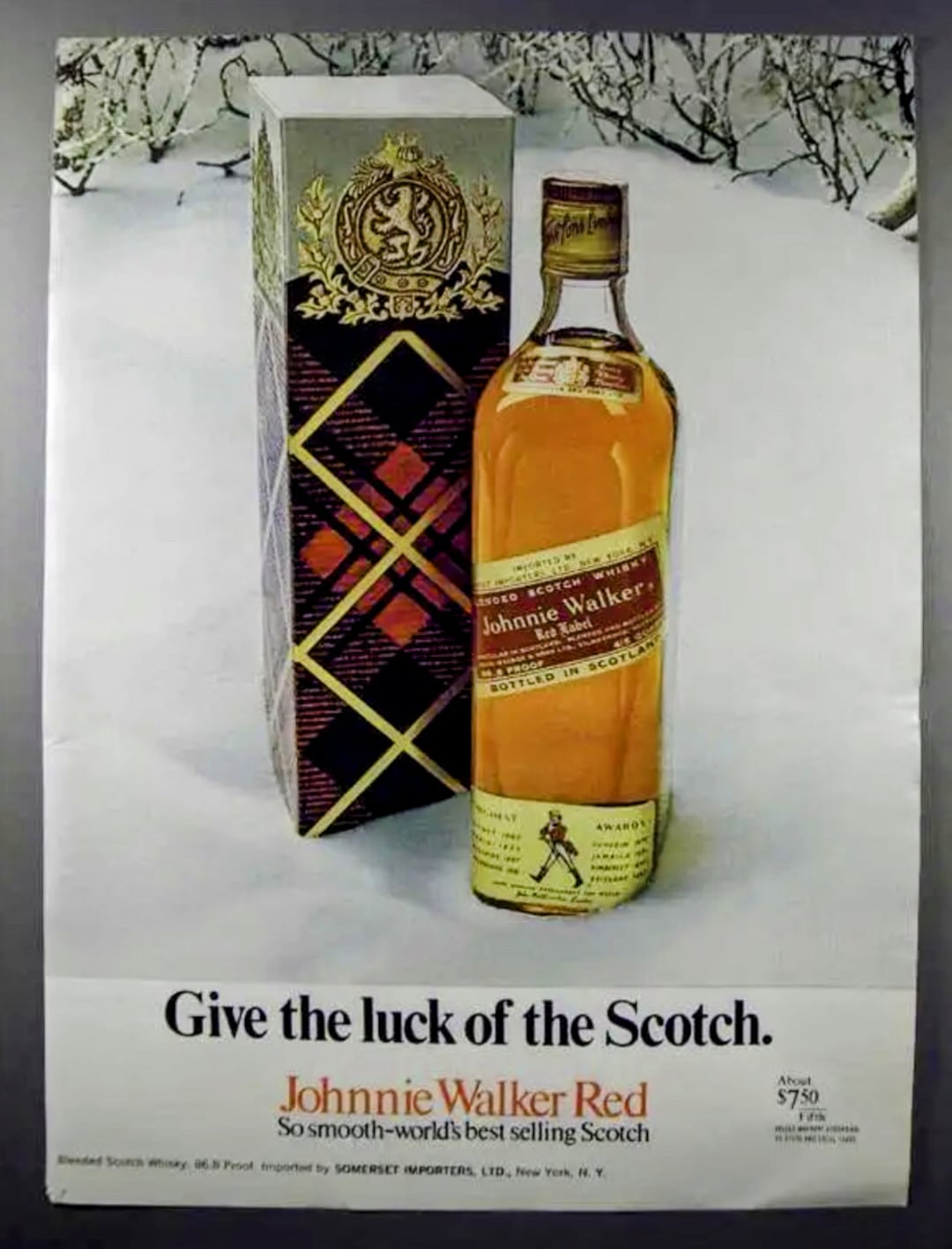 1971 Johnnie Walker Red Label Ad Luck of the Scotch - Etsy