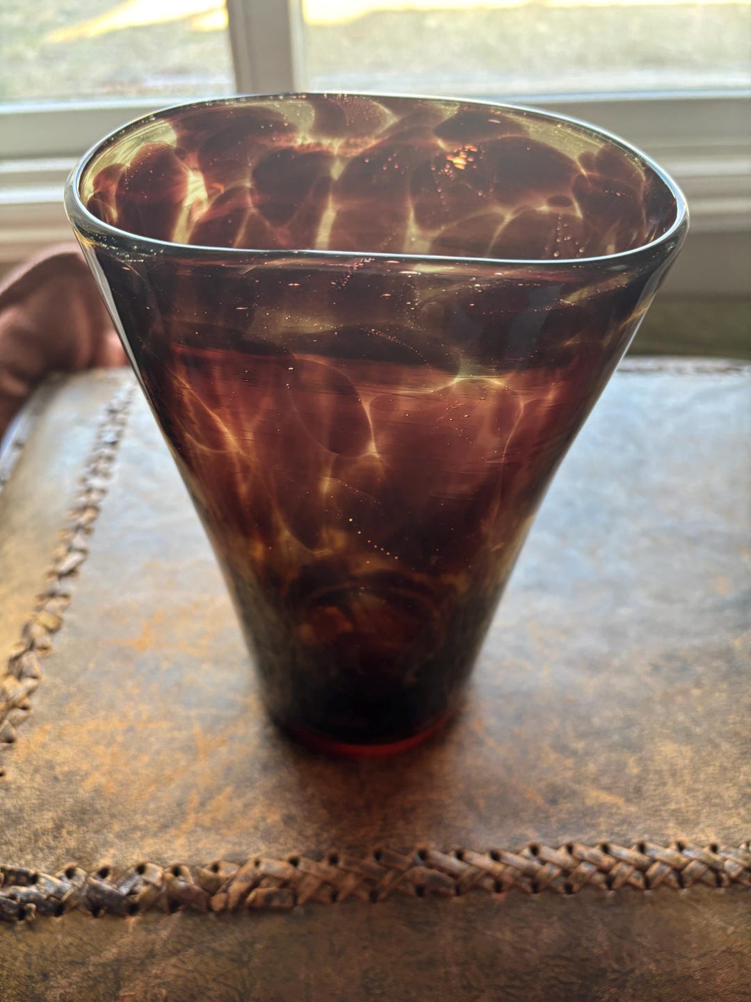 Vintage Tortoiseshell Blown Art Glass Vase 1880-1900 European or ...