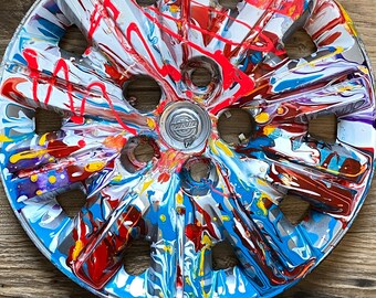 Painted Hubcap - Etsy