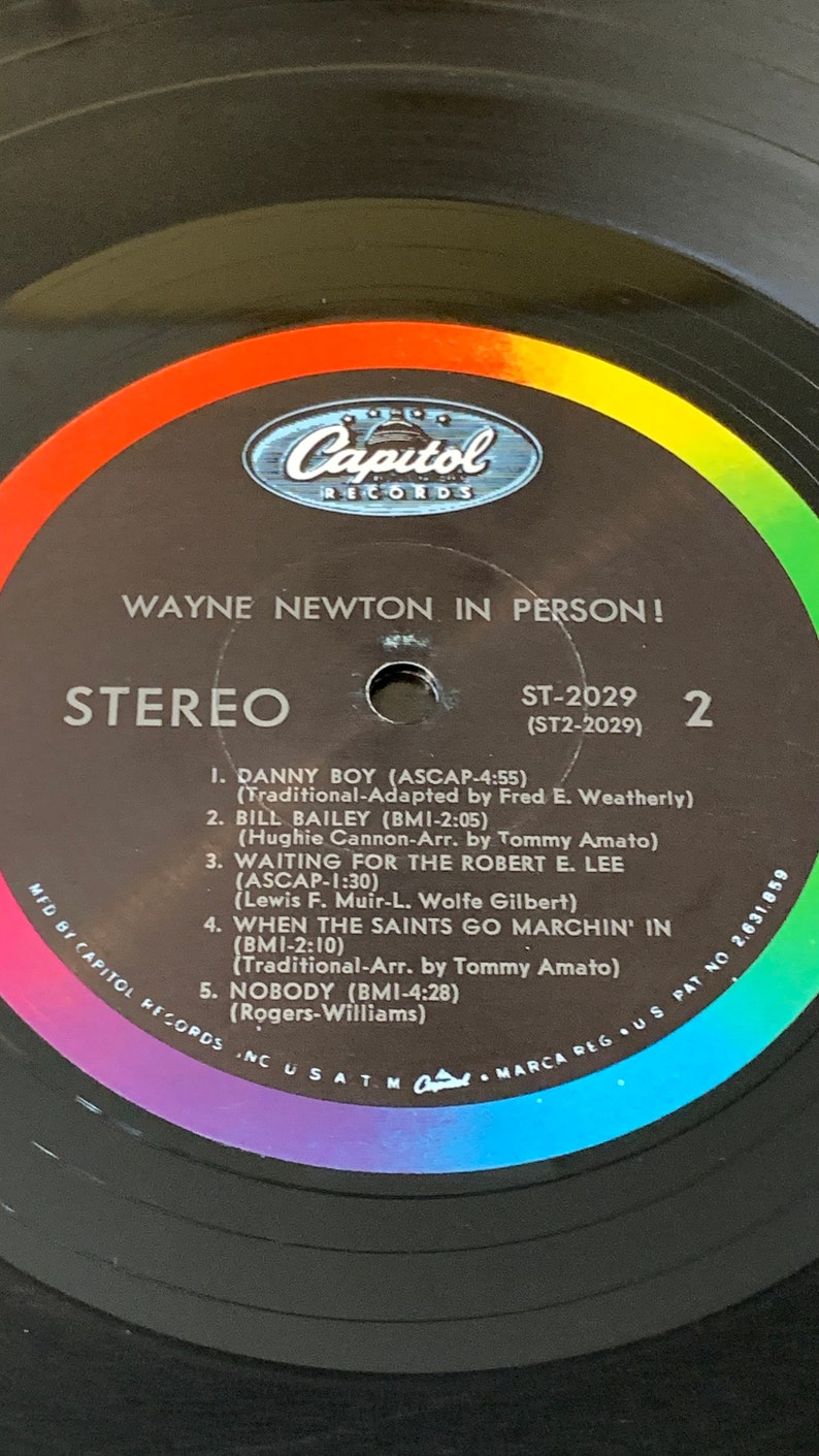 1964 Wayne Newton – in Person! Live Album, Mack the Knife, Danke Schoen ...
