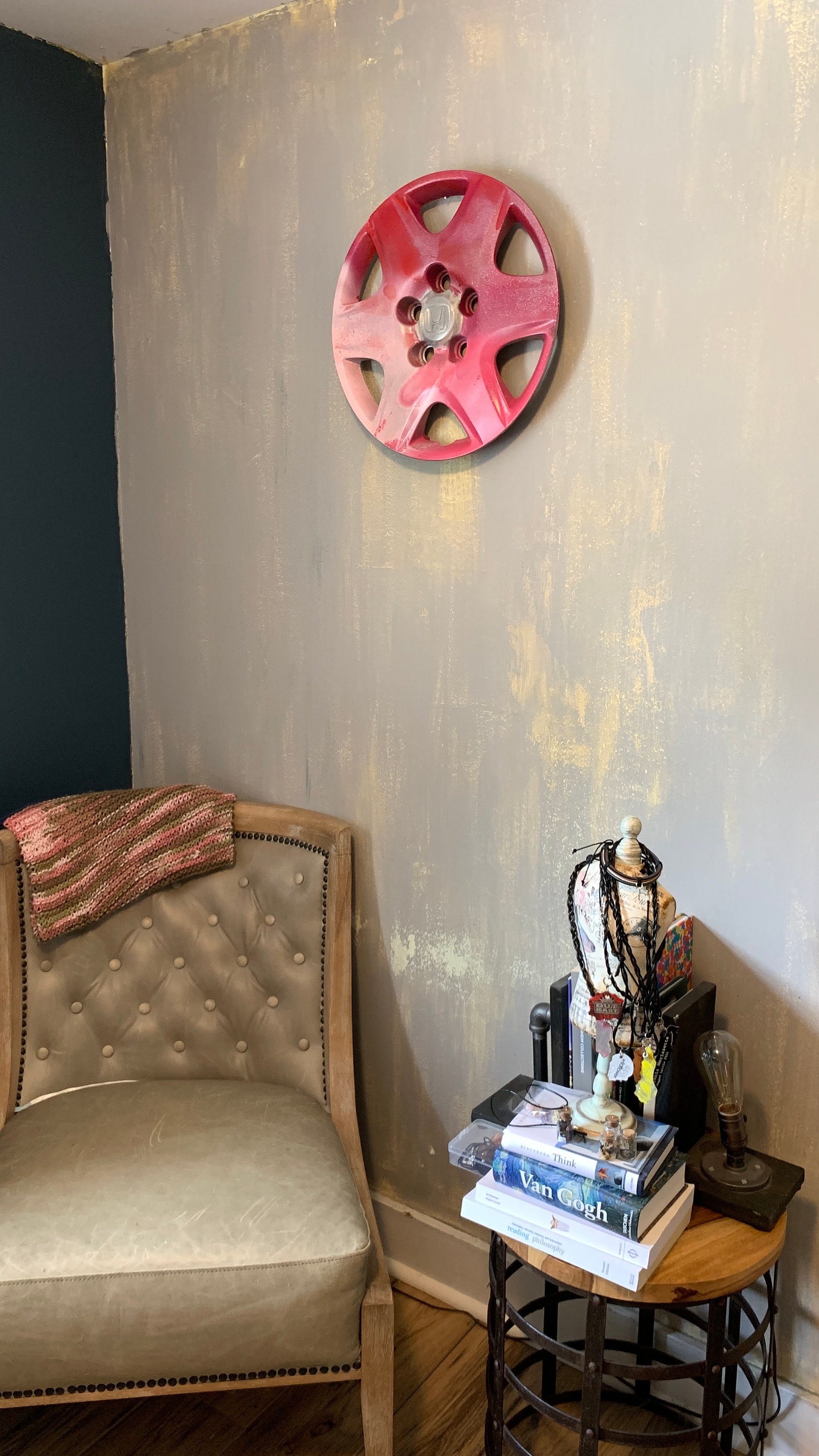 Honda Hubcap Wall Art 5 Shades of Pink - Hand Painted/pouring - Ready ...
