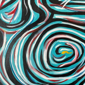 Little Fish, Big Pond Abstract Water / Waves / Fish Hand Painted ...