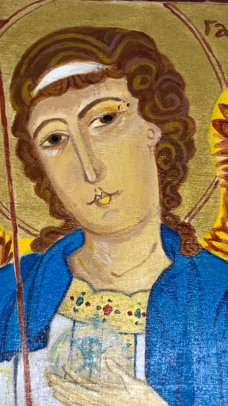 Hand Painted Archangel Gabriel Byzantine Art Orthodox - Etsy