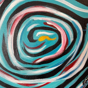 Little Fish, Big Pond Abstract Water / Waves / Fish Hand Painted ...