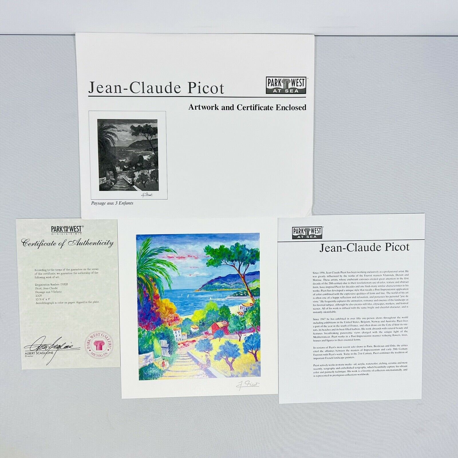 Framed Jean Claude Picot Seriolithograph W/ Certificate of Authenticity ...