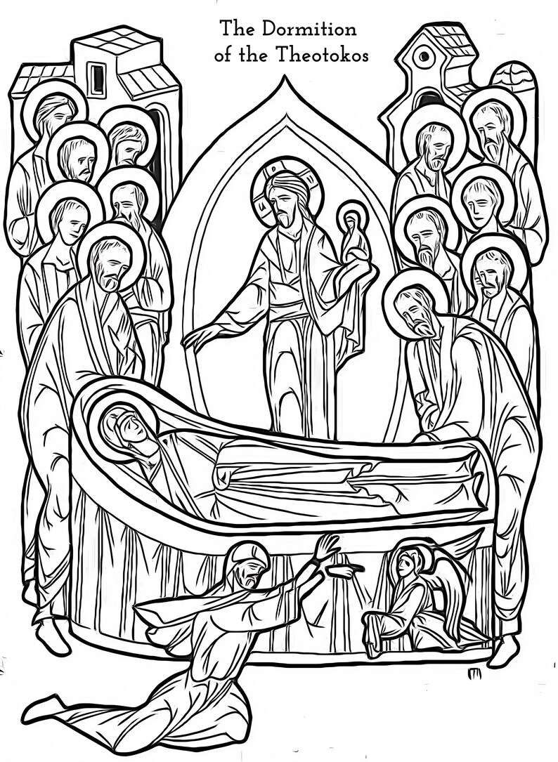 Greek Orthodox Icon Sunday School Handouts of the Dormition of the ...