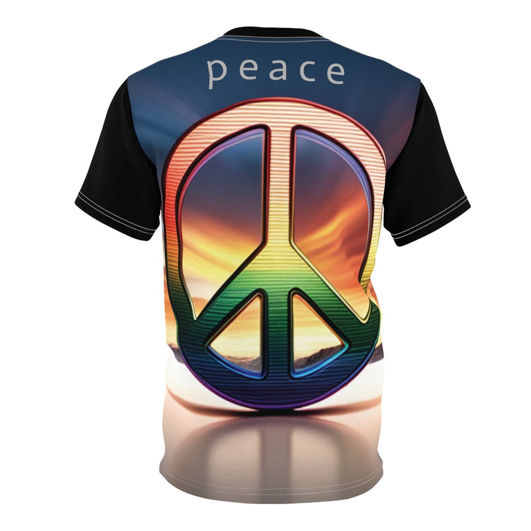 Rainbow the Color of Peace Unisex All Over Print Tshirt Designed by the ...
