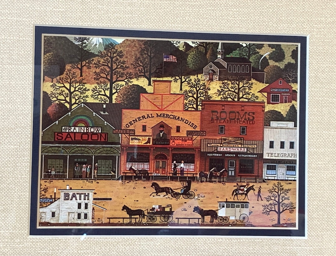 Vintage Collectible Charles Wysocki - Western Town Americana Art Framed ...