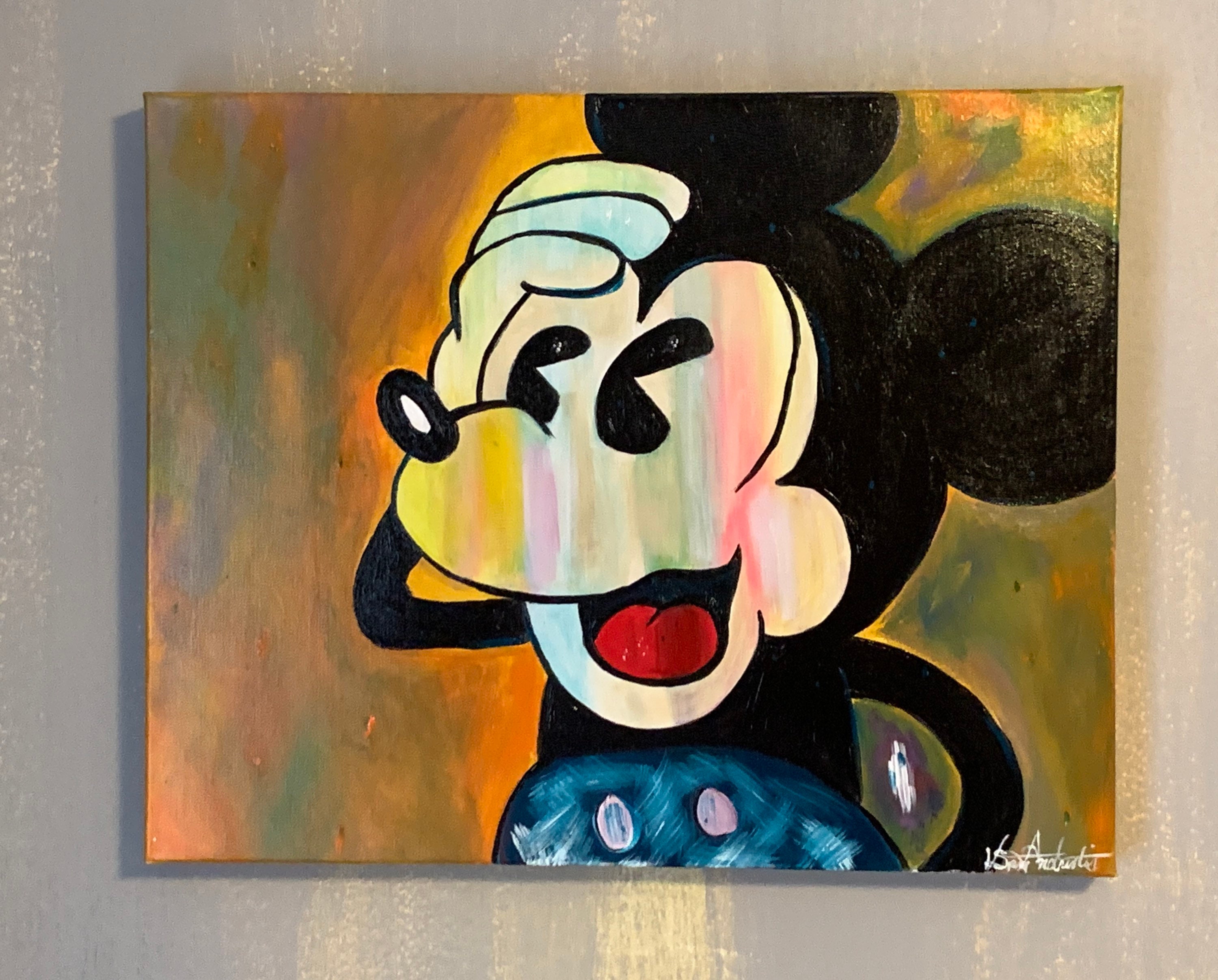 Mickey Mouse Acrylic Painting