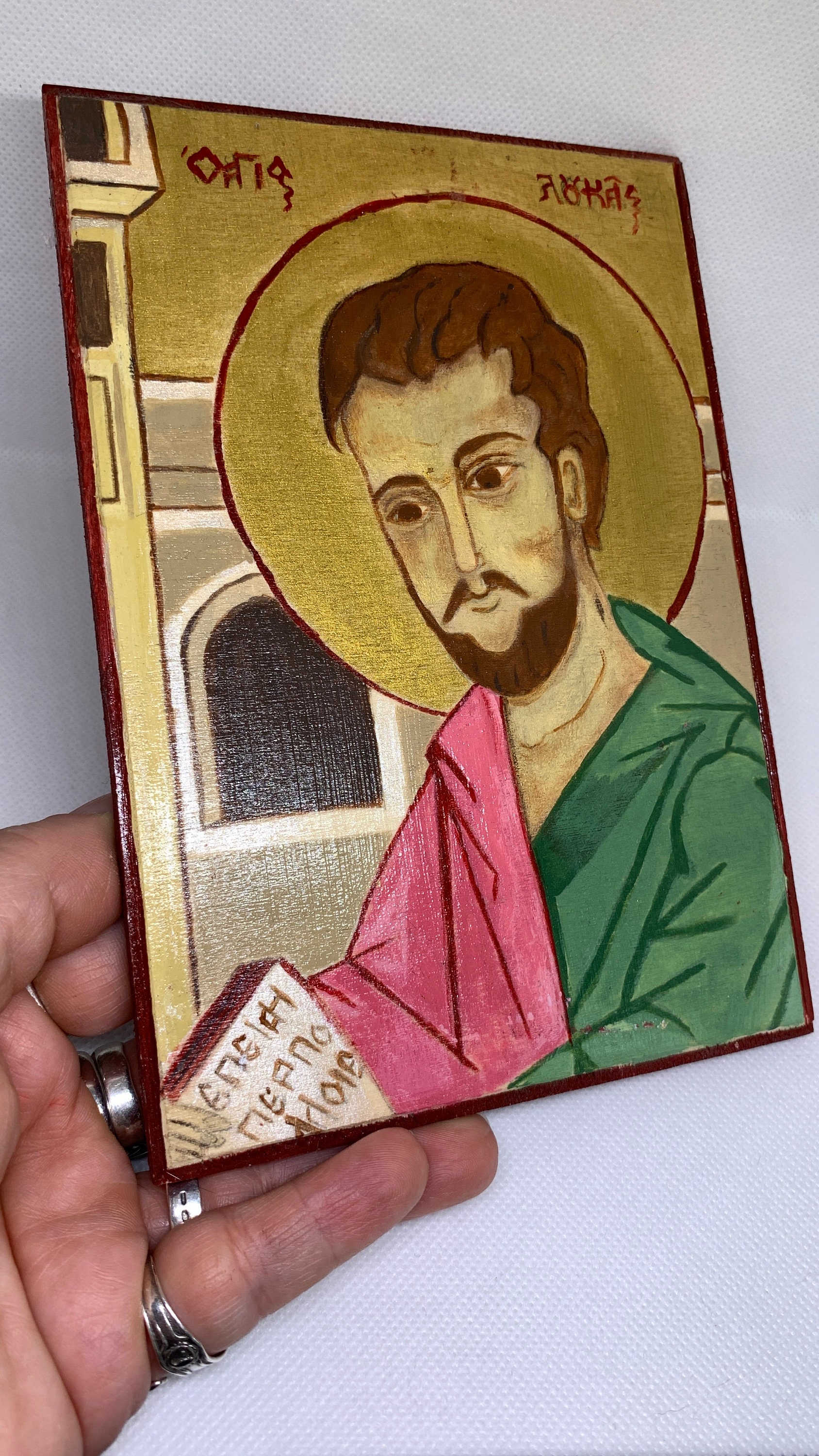 Hand Painted Saint Luke the Apostle and Evangelist Byzantine Art ...