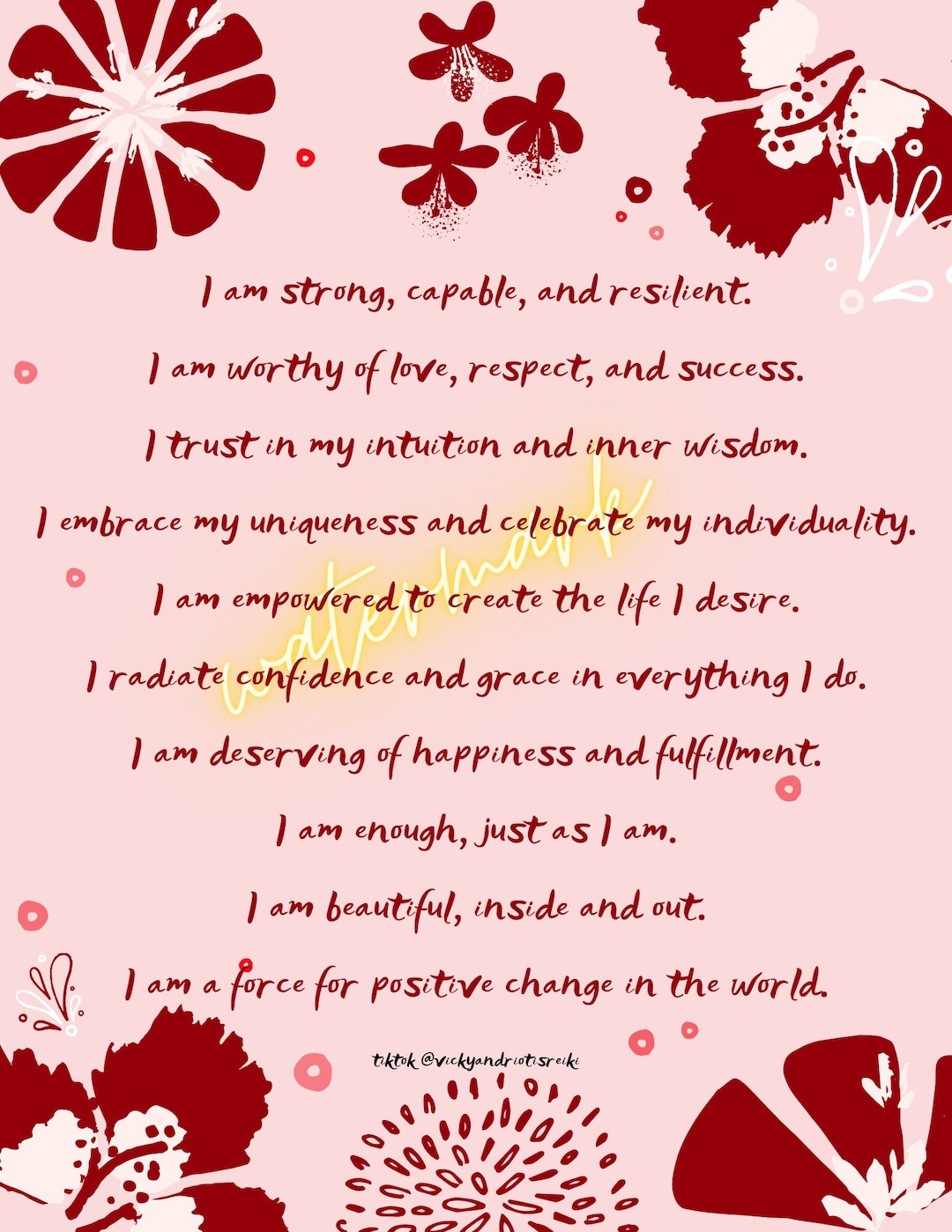 Positive Affirmations for Women Graphic/ Print/ Poster /flyer ...