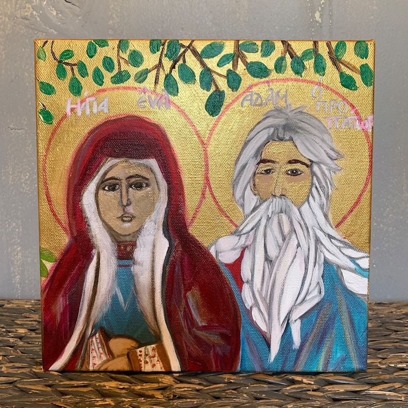 Hand Painted Adam and Eve - Byzantine Art Orthodox Iconography - on 10 ...