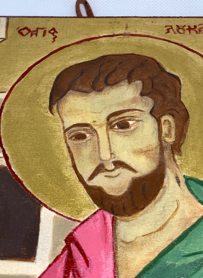 Hand Painted Saint Luke the Apostle and Evangelist Byzantine Art ...