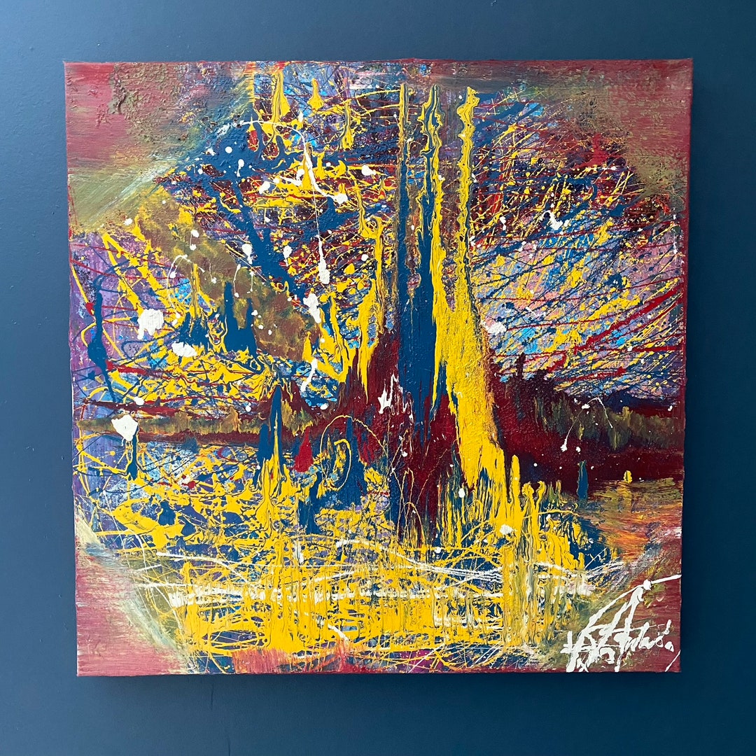 Hand Painted Drops of Water Acrylic Pouring & Latex Drip Painting ...