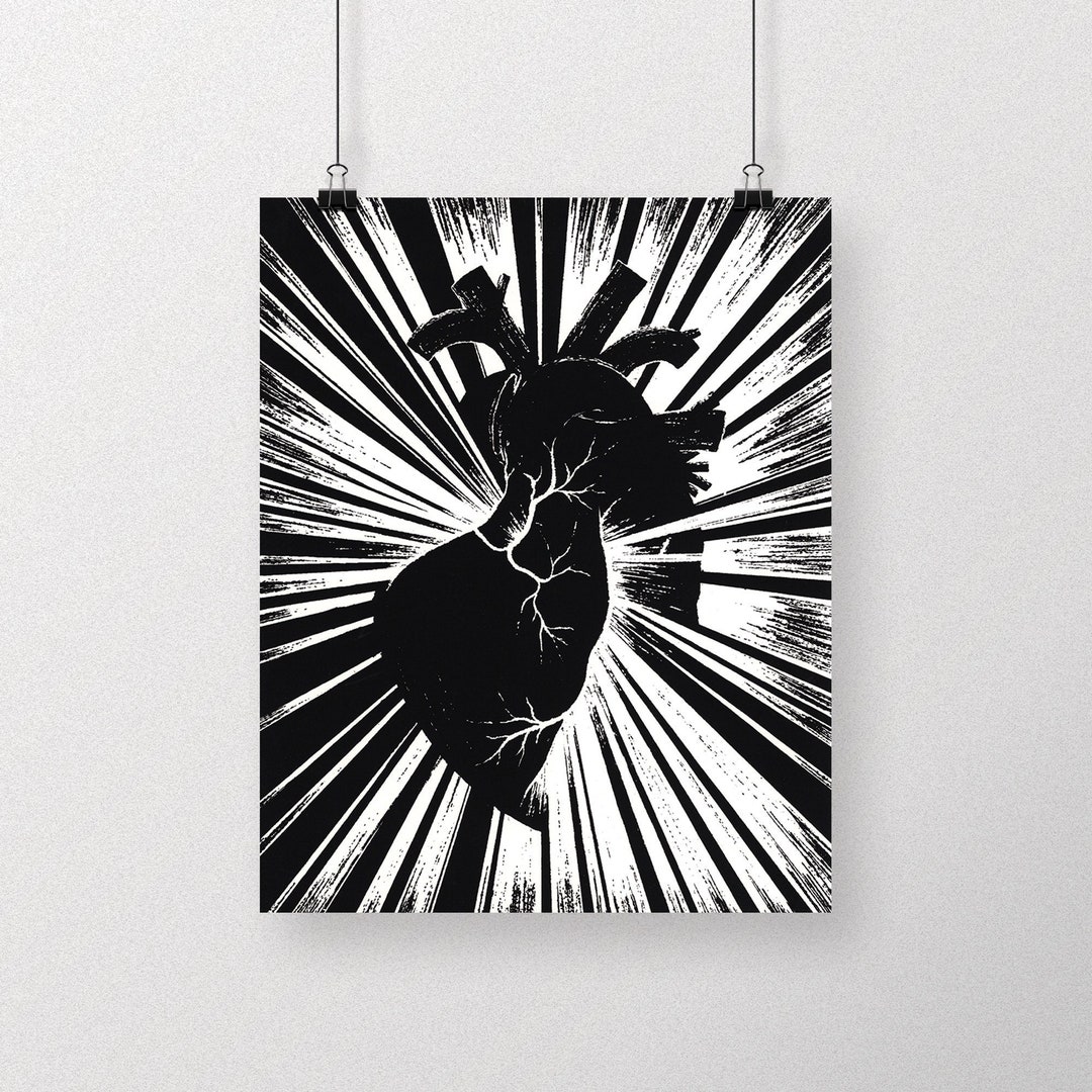 Bleeding Heart Hand Made Silkscreen Poster Art Print, Wall Art, Fine ...