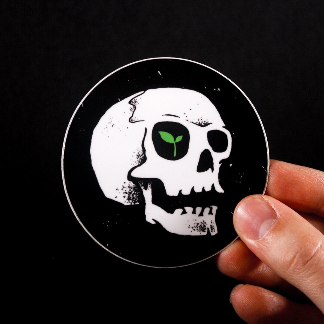 Death Sprout Vinyl Sticker 3 X 3 Skull, Plant, Leaf FREE SHIPPING - Etsy