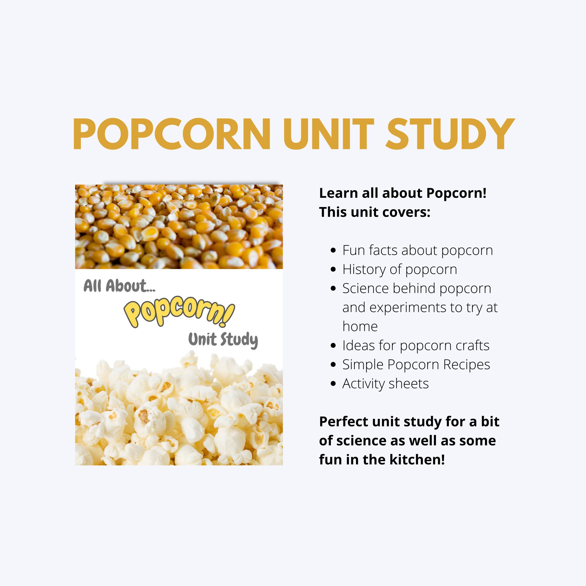 Popcorn Unit Study for Homeschool - Etsy