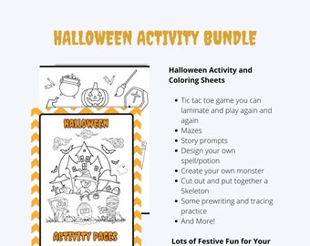 Halloween Activity Book Printable, Halloween Activity Sheets, Halloween ...