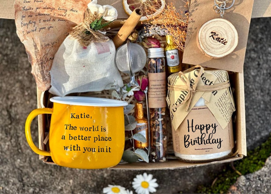 Personalized Enamel Mug Birthday Gift Box - Etsy