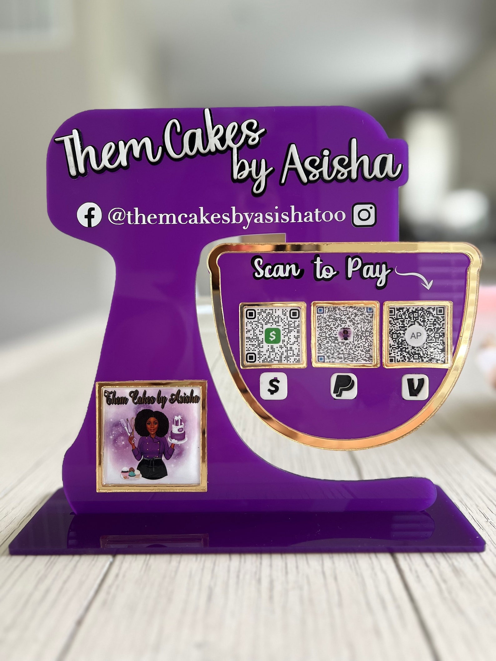 Cake Baker Sign, Mixer Pay to Scan, Treat Maker Sign Scan to Pay ...