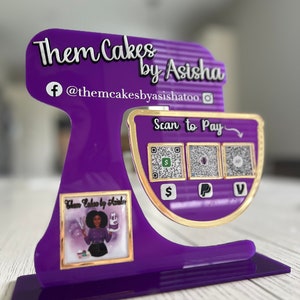 Cake Baker Sign, Mixer Pay to Scan, Treat Maker Sign Scan to Pay ...