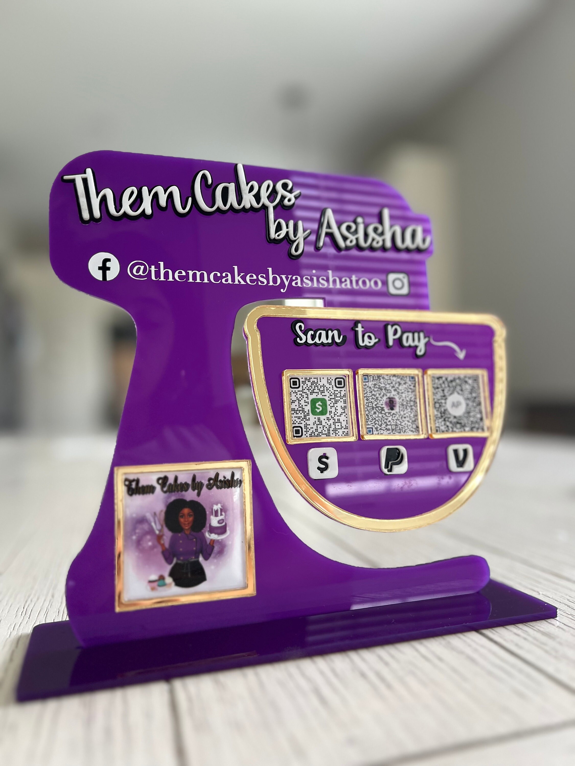 Cake Baker Sign, Mixer Pay to Scan, Treat Maker Sign Scan to Pay ...
