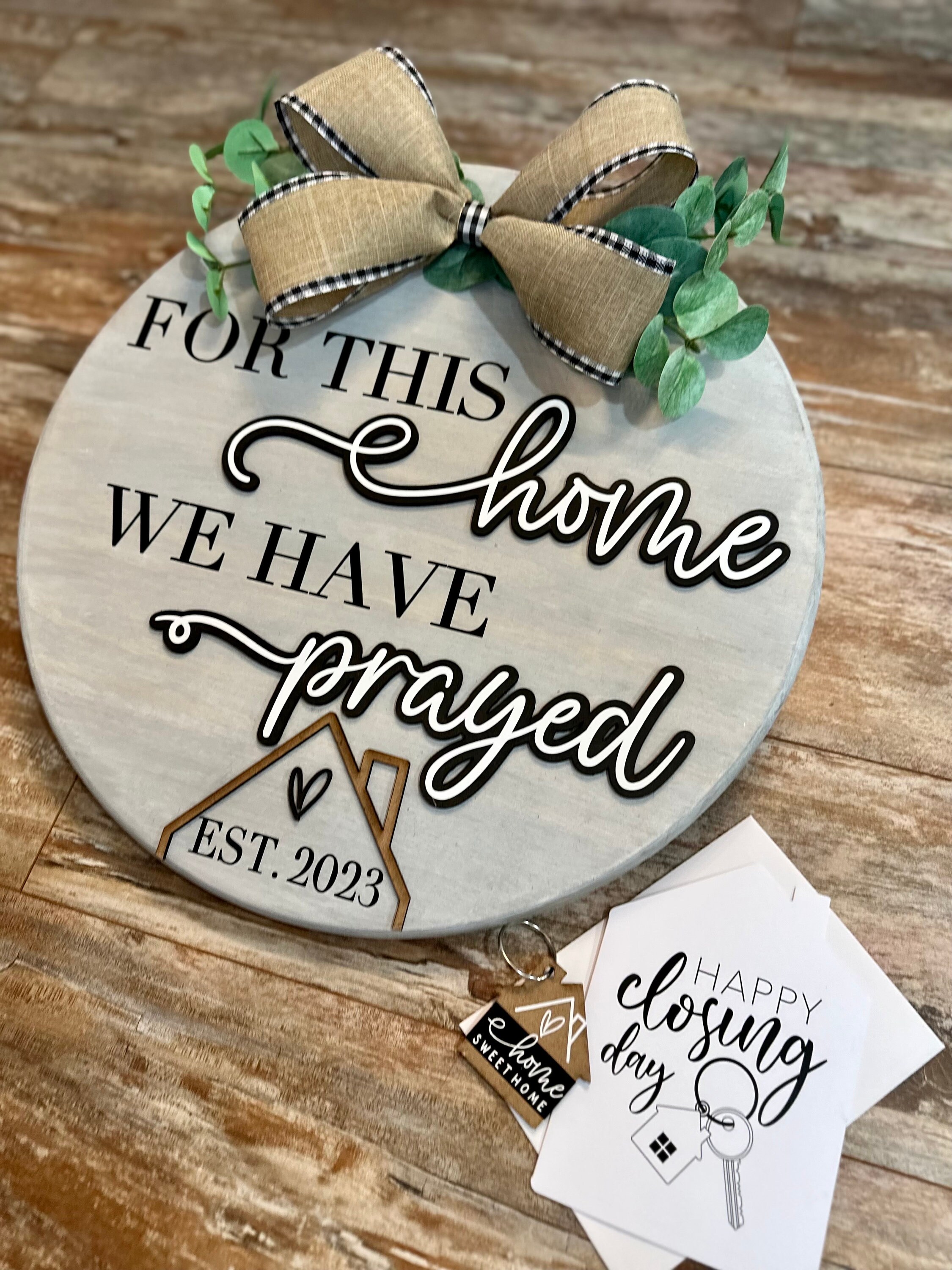 Front Door Decor, for This Home We Have Prayed, Front Door Wreath, Door ...