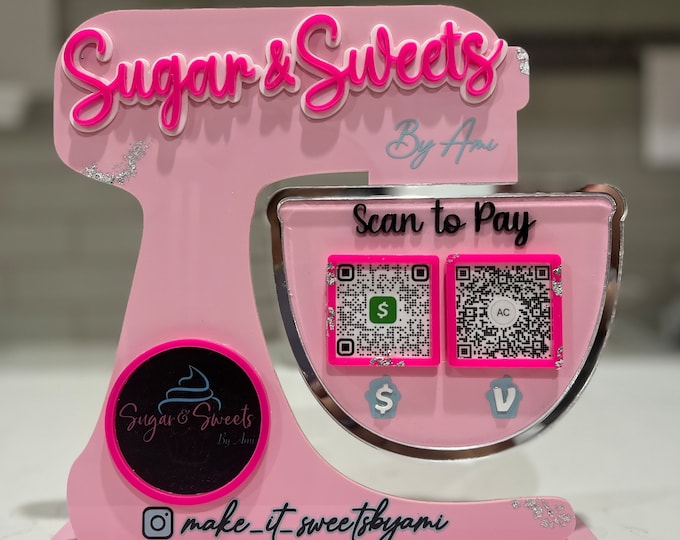 Cake Baker Sign, Mixer Pay to Scan, Treat Maker Sign Scan to Pay ...