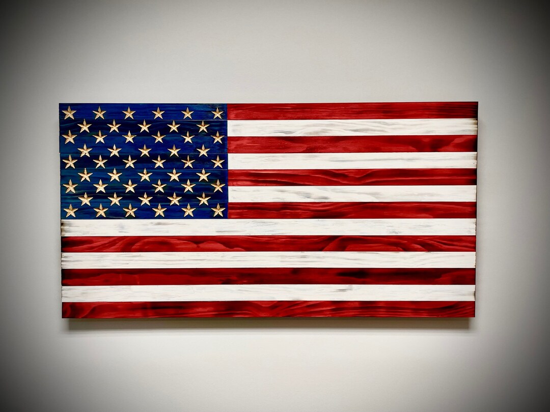 Rustic Wooden Flag (21x40) FREE SHIPPING - Etsy