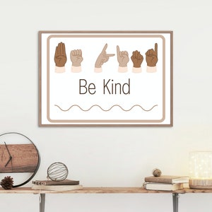 DOWNLOADABLE ASL Printable Wall Art, Sign Language Printable, Sign ...