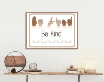 DOWNLOADABLE ASL Printable Wall Art, Sign Language Printable, Sign ...