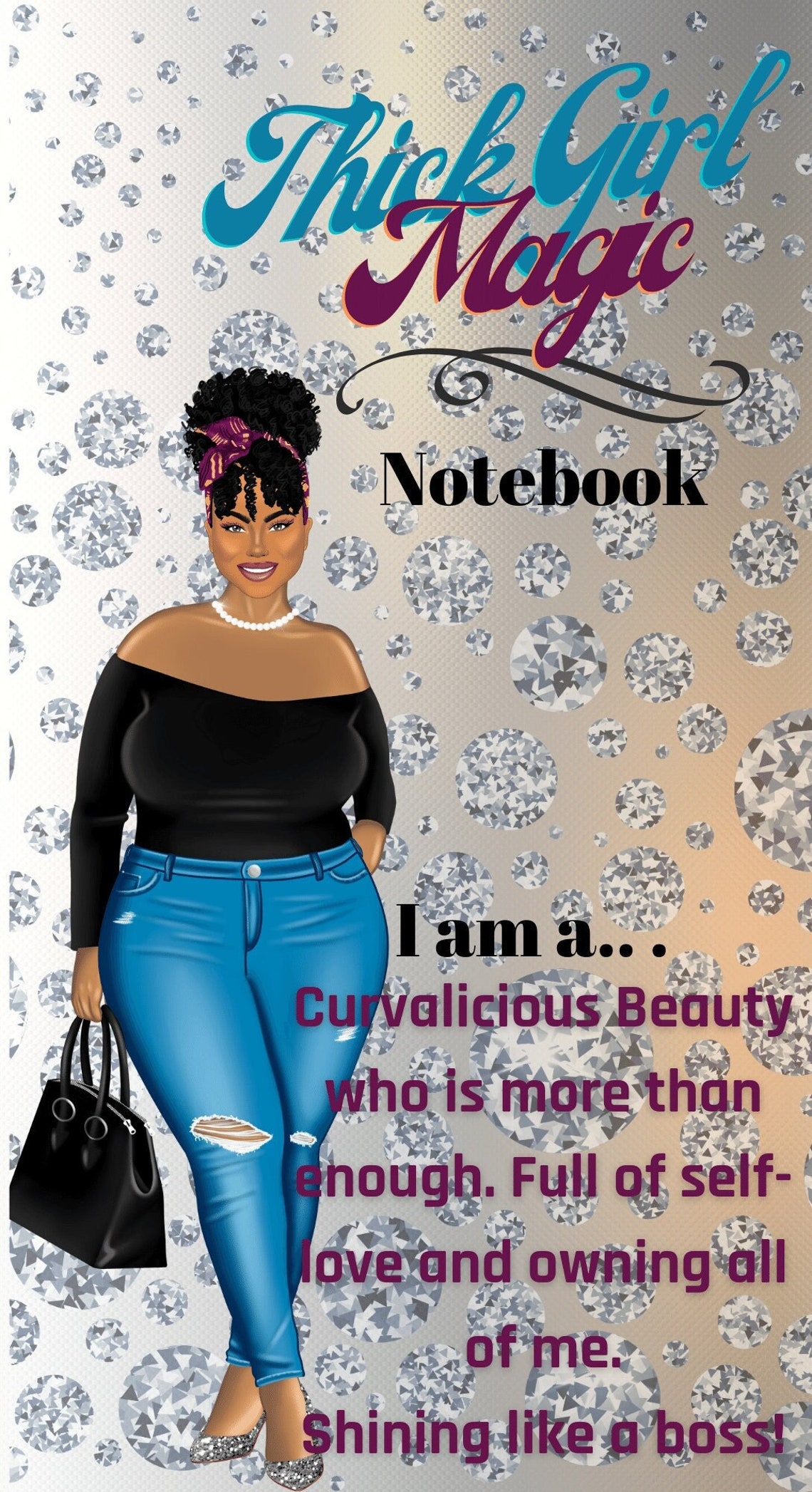 Thick Girl Magic Notebook, Thick Girl Journal, Digital Instant Download ...