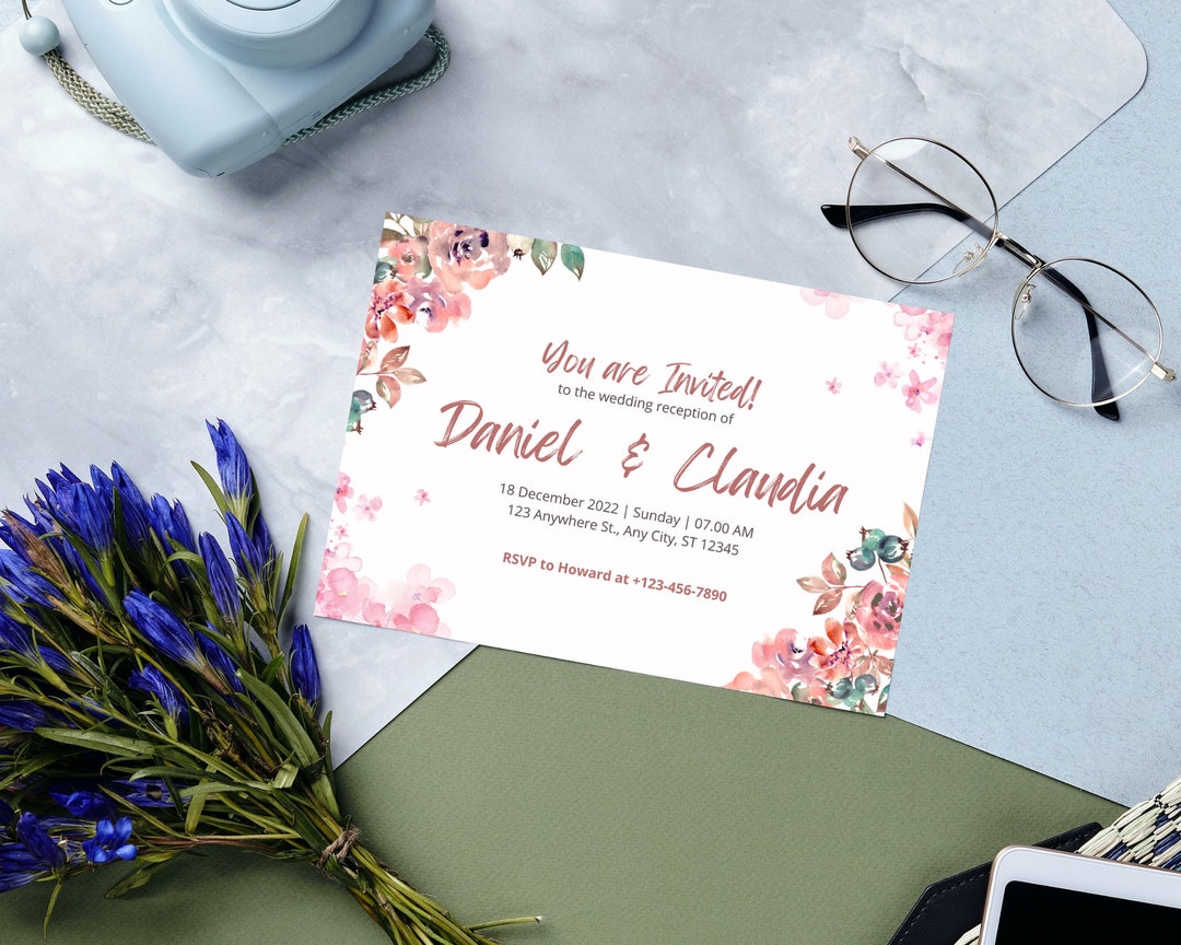 EDITABLE WEDDING CARD | Custom Wedding Card | Newly Married Couple ...