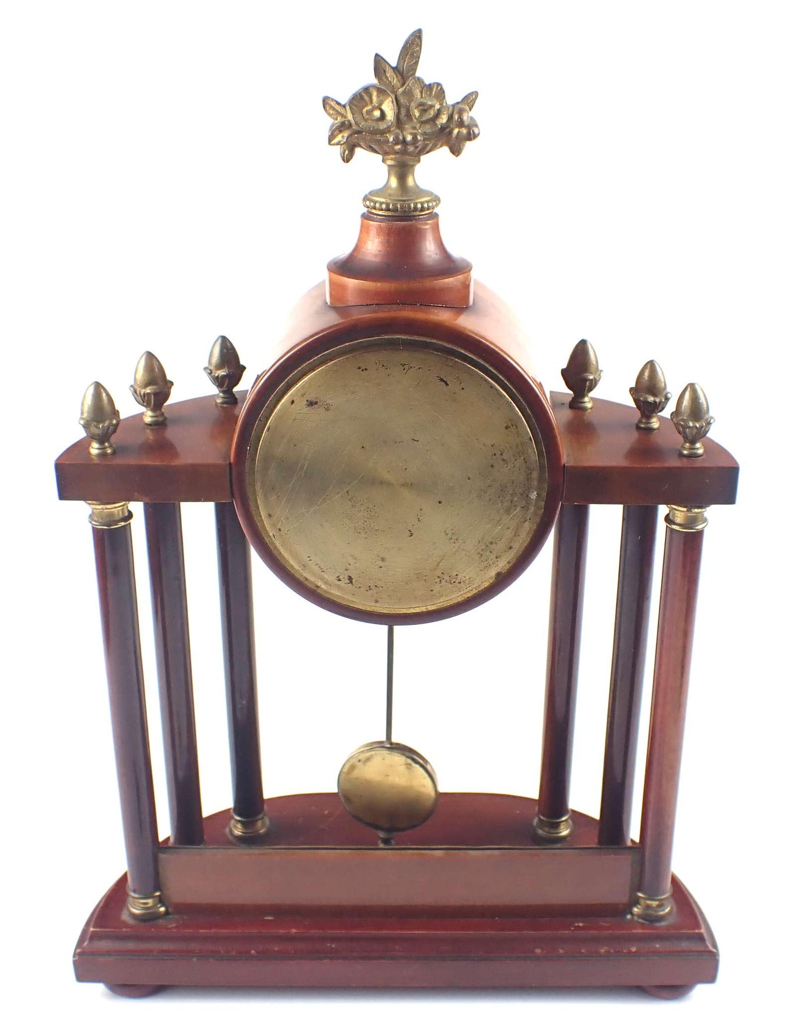 Shapely Portal Clock Column Clock Arrow Cross Wood Brass Functional 30 ...