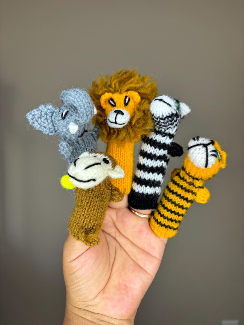Lot of 100 Hand-knitted Wool Finger Puppets: Peruvian Educational Toys ...