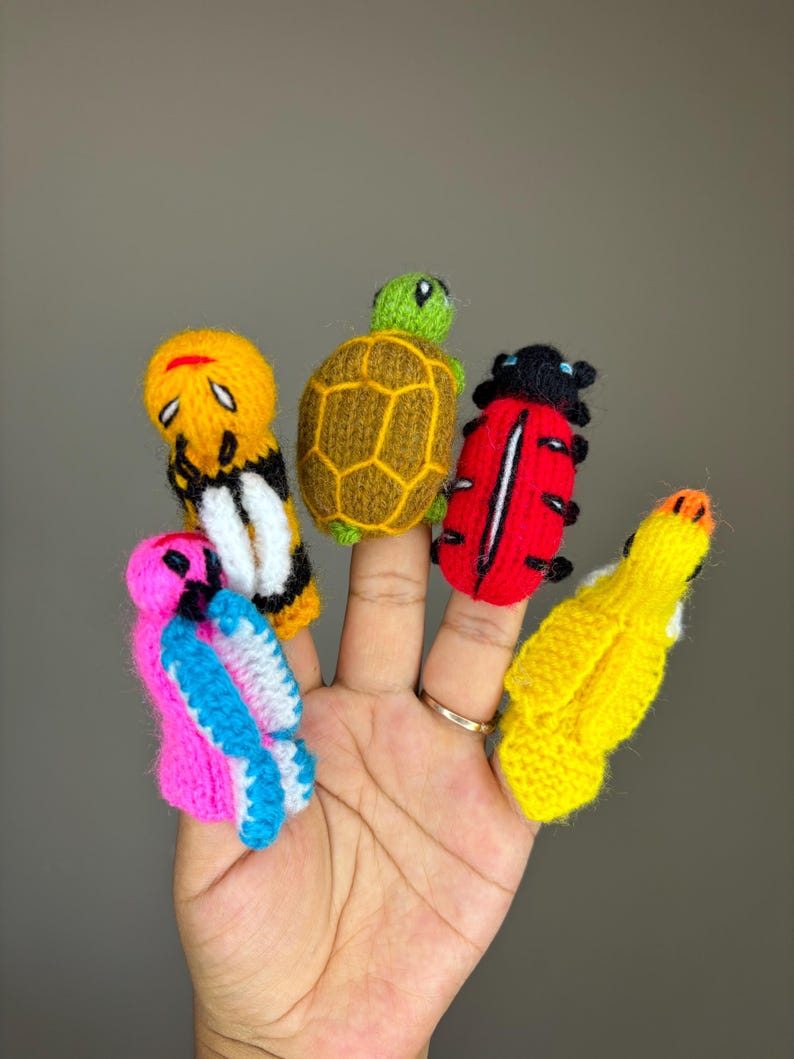 Handmade Wool Knit Finger Puppets Farm Animal (from 5 to 100 Units) - Etsy