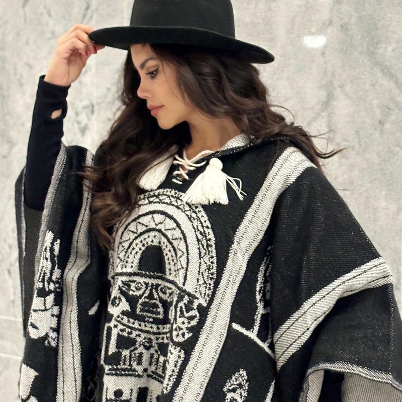 Black Poncho - Etsy