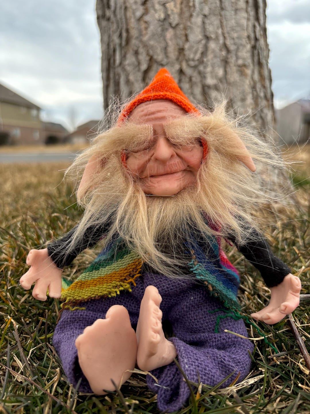 Elf Meditating/yoga Goblin/charming "duende" With Peace of Mind/fantasy ...