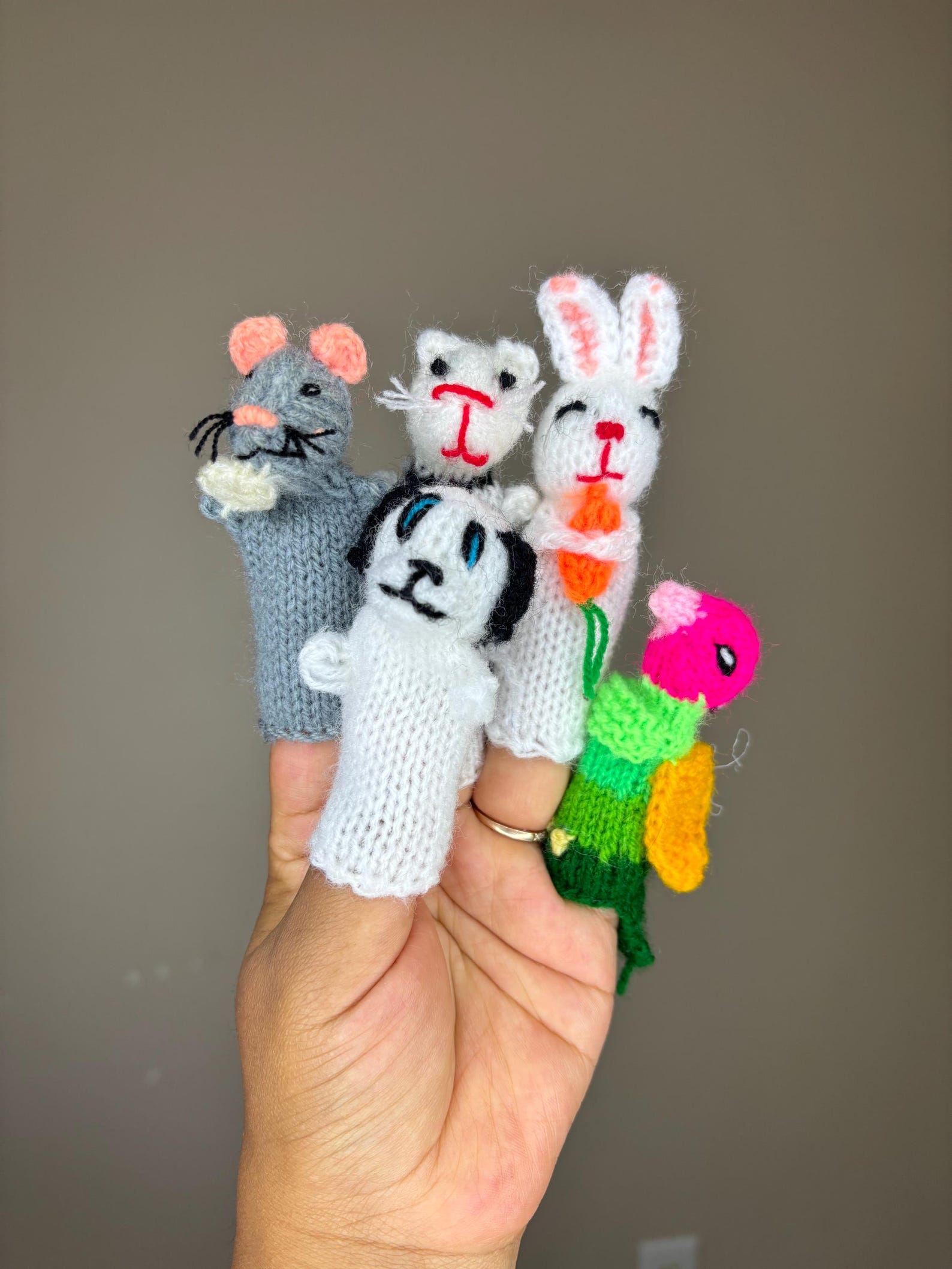 Handmade Wool Knit Finger Puppets Farm Animal (from 5 to 100 Units) - Etsy