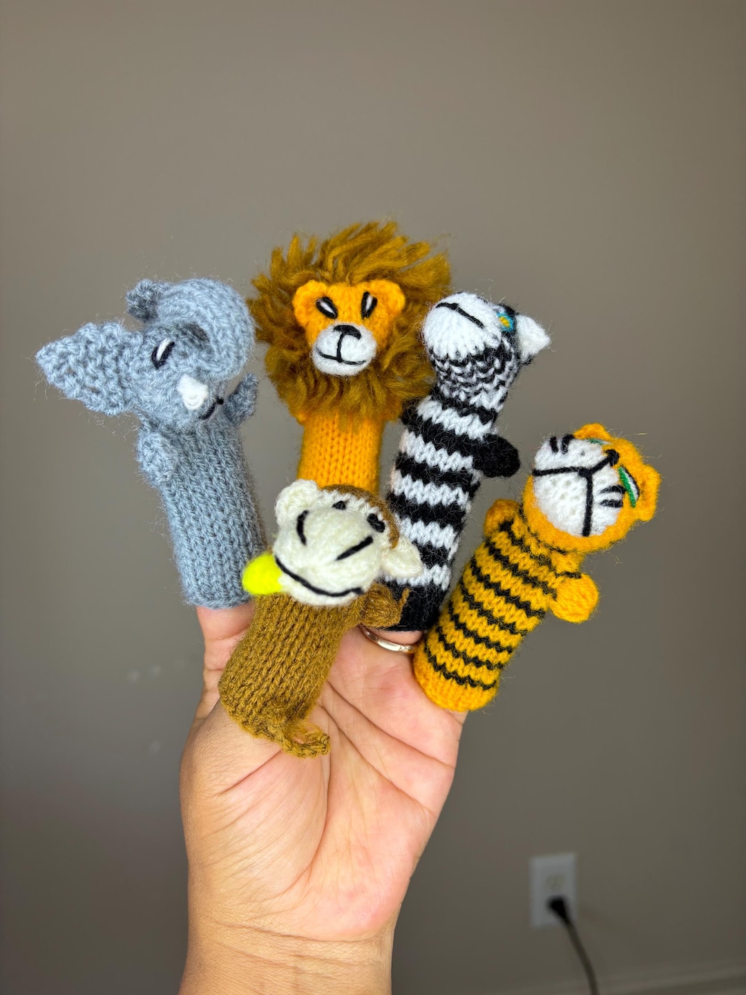 Handmade Wool Knit Finger Puppets: Educational Storytelling Toys (lot ...
