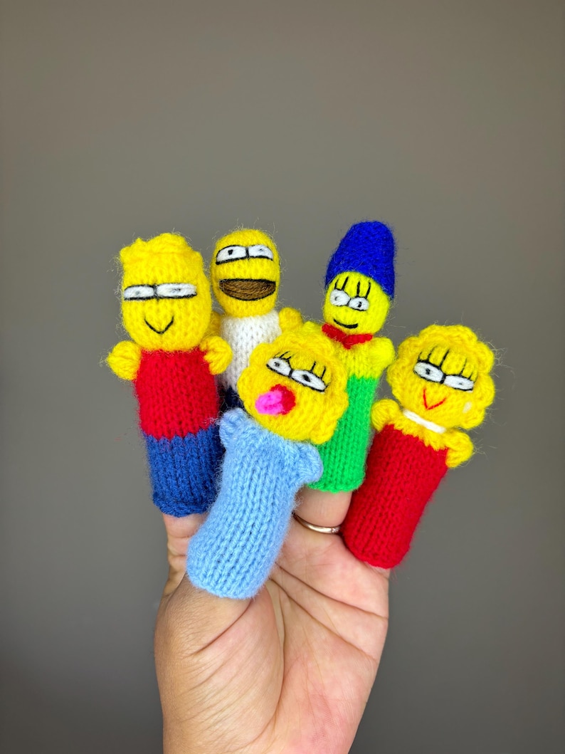 Handmade Wool Knit Finger Puppets: Educational Storytelling Toys (lot ...
