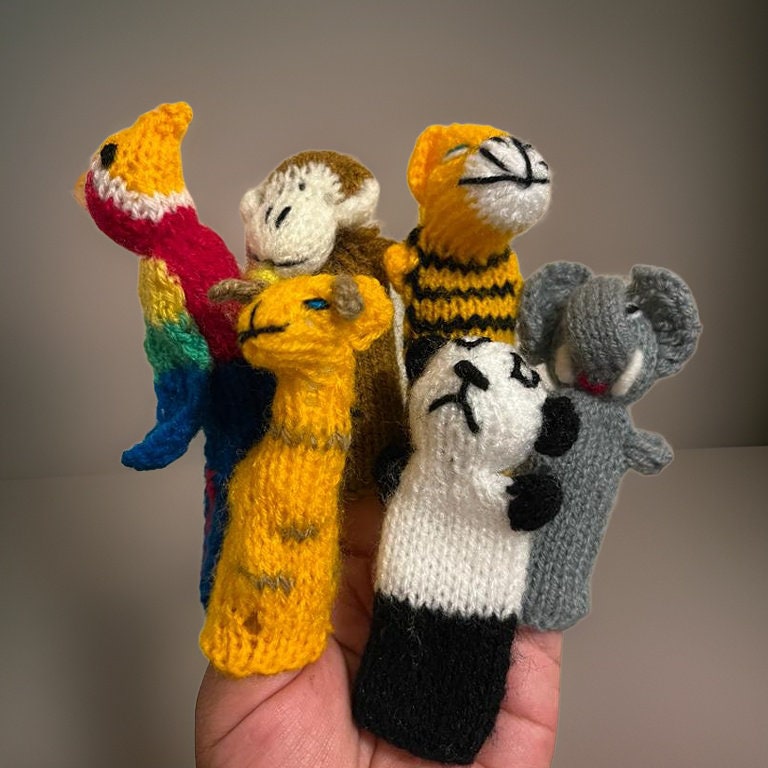 30 Finger Puppets, Hand Knitted Finger Puppets, Storytelling Puppets ...
