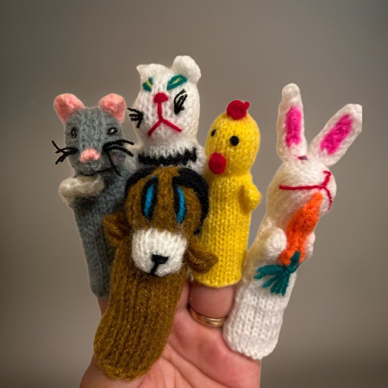 30 Finger Puppets, Hand Knitted Finger Puppets, Storytelling Puppets ...