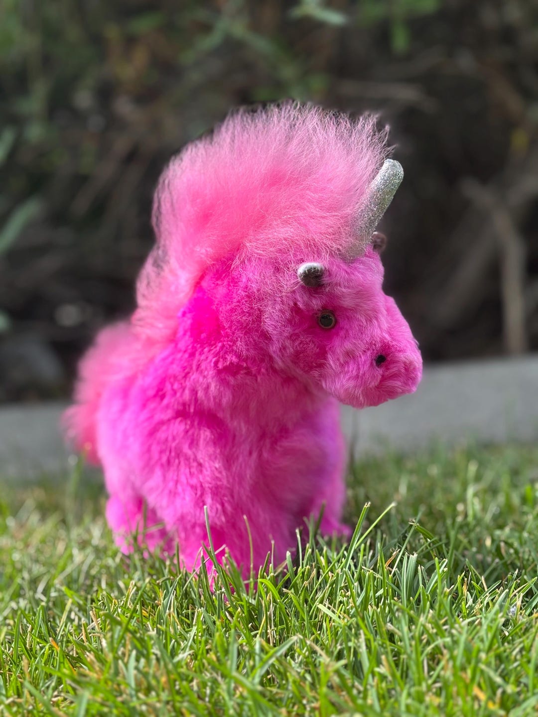 Hot Pink Alpaca Hair Unicorn Plush: Handmade Peruvian Doll - Etsy