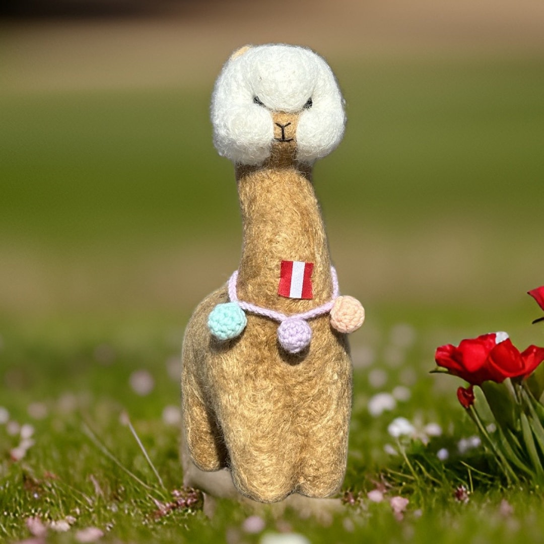 Handmade Llama With Real Alpaca Hair With Accesories, Extremely Soft ...