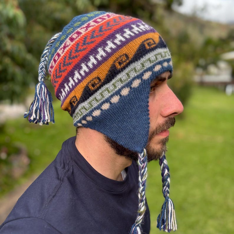 Unisex Peruvian Alpaca Hat - Chullo With Earflaps | 100% Alpaca Wool - Etsy